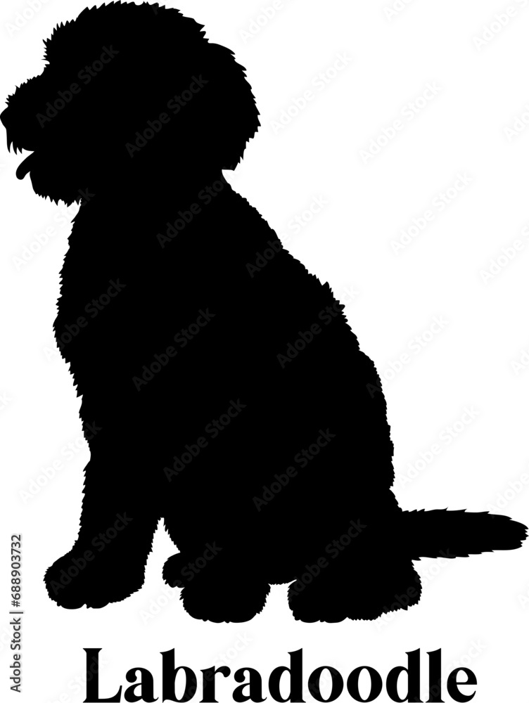 Labradoodle Dog breed silhouette SVG vector Stock Vector | Adobe Stock