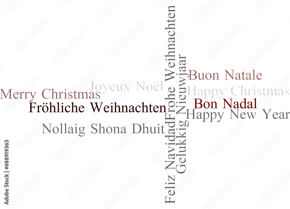 Digital png illustration of christmas greetings text in various ...