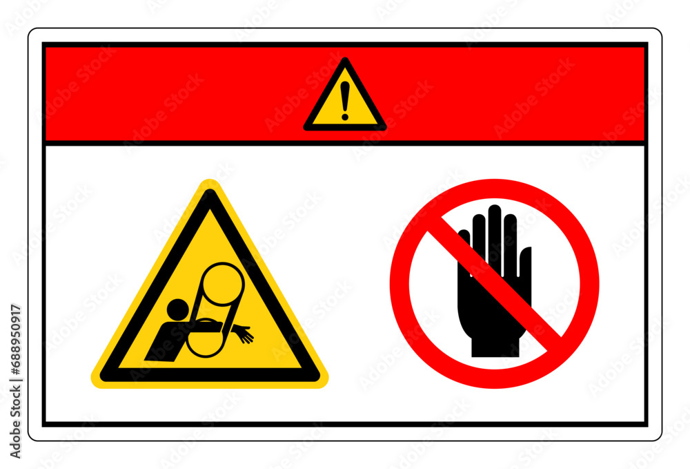 Danger Entanglement Hazard Arm Symbol Sign, Vector Illustration ...