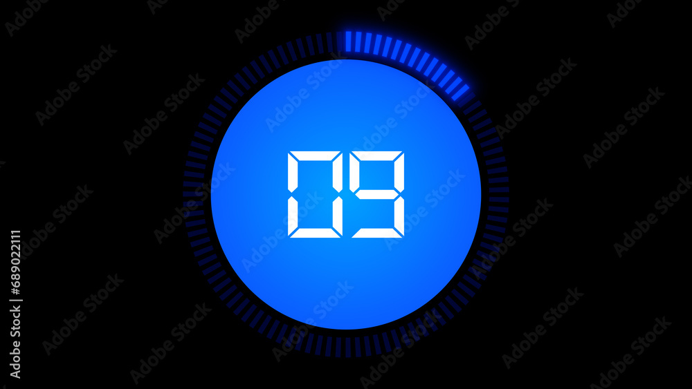 Digital Countdown Timer count, Number Nine Stock Illustration | Adobe Stock