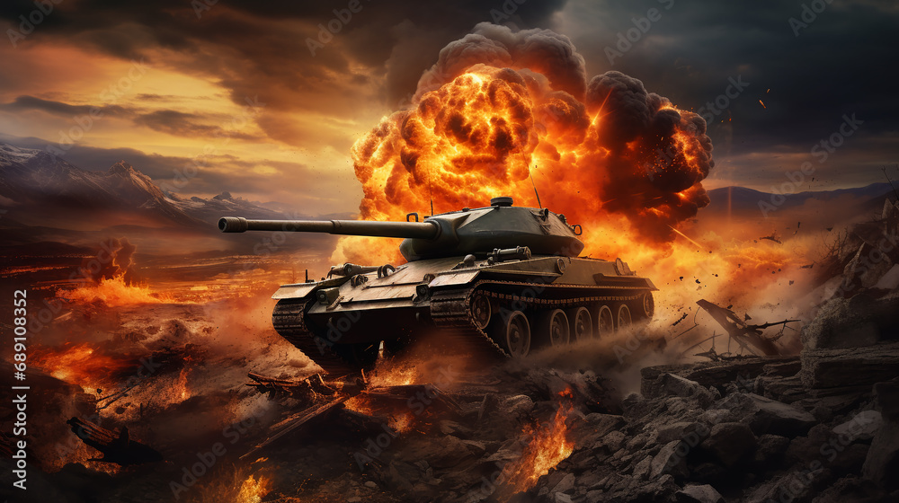 War Concept. Military silhouettes, fighting scene on war fog, Attack ...