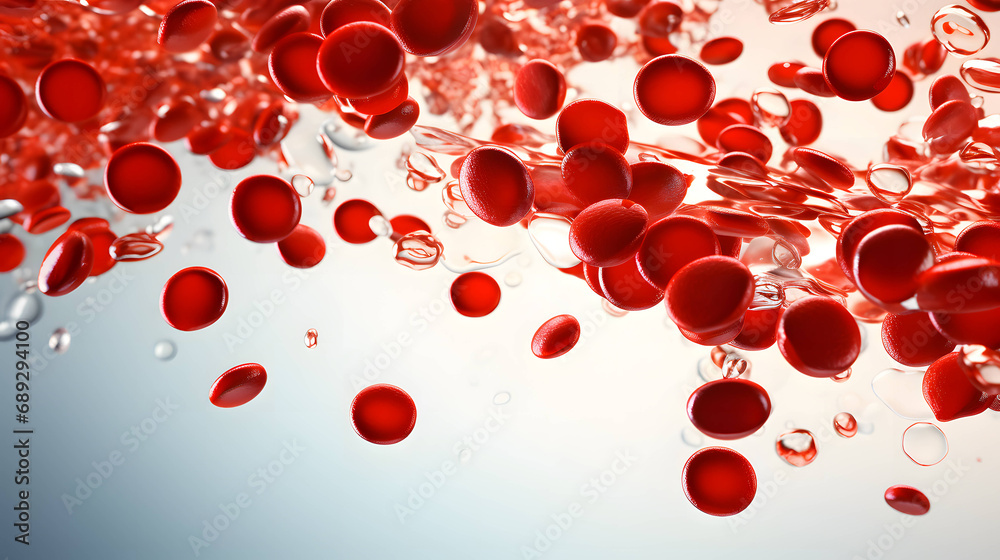 Blood flows through the veins. White blood cells work in the body. Free ...
