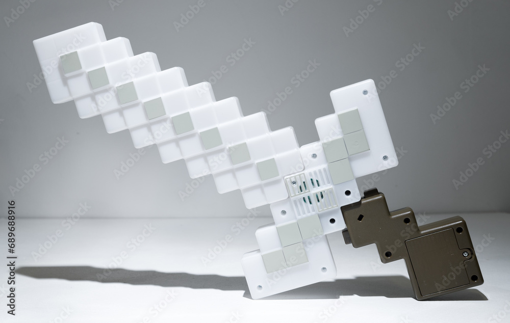 kent, uk 01.01.2023 A vintage retroToy Sword Mattel Minecraft Style ...