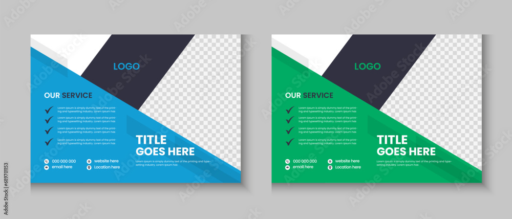 Horizontal or widescreen flyer cover letter layout, brochure, annual ...