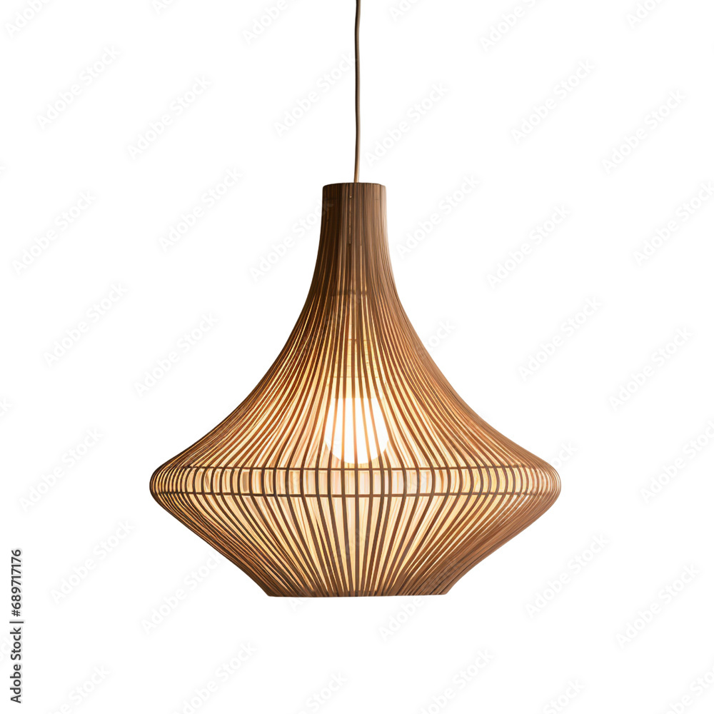 Rattan ceiling lamp, Elegant Wicker Ceiling lamp, light bulb isolated ...