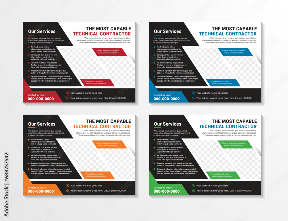 Vector de Stock collection of flyer template design with headline is ...