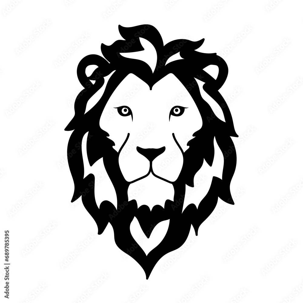Lion head logo. Wildlife face icon. Heraldry and royal symbol. Vector ...