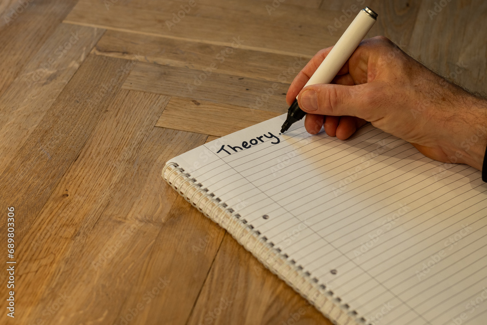 Blank notepad in class on wooden desk for mature student beginning ...