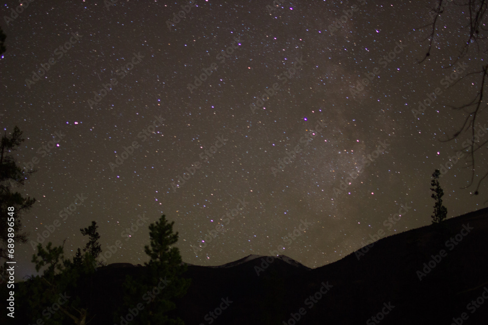 Night sky with stars on a campsite in Alberta Stock Photo | Adobe Stock