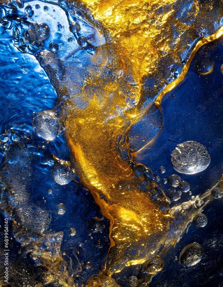 Foto de Stock Textura de Magma artística, dinámica con oro líquido ...