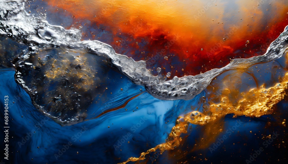 Textura de Magma artística, dinámica con oro líquido, contraste visual ...