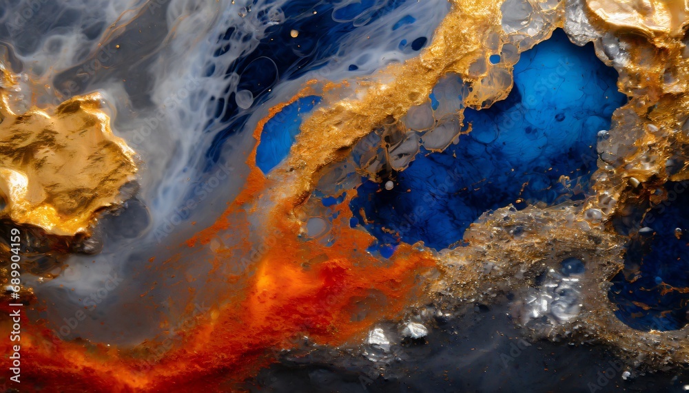 Textura de Magma artística, dinámica con oro líquido, contraste visual ...