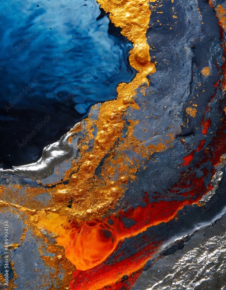 Textura de Magma artística, dinámica con oro líquido, contraste visual ...