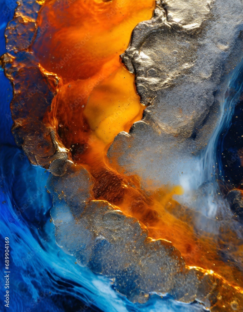 Textura de Magma artística, dinámica con oro líquido, contraste visual ...