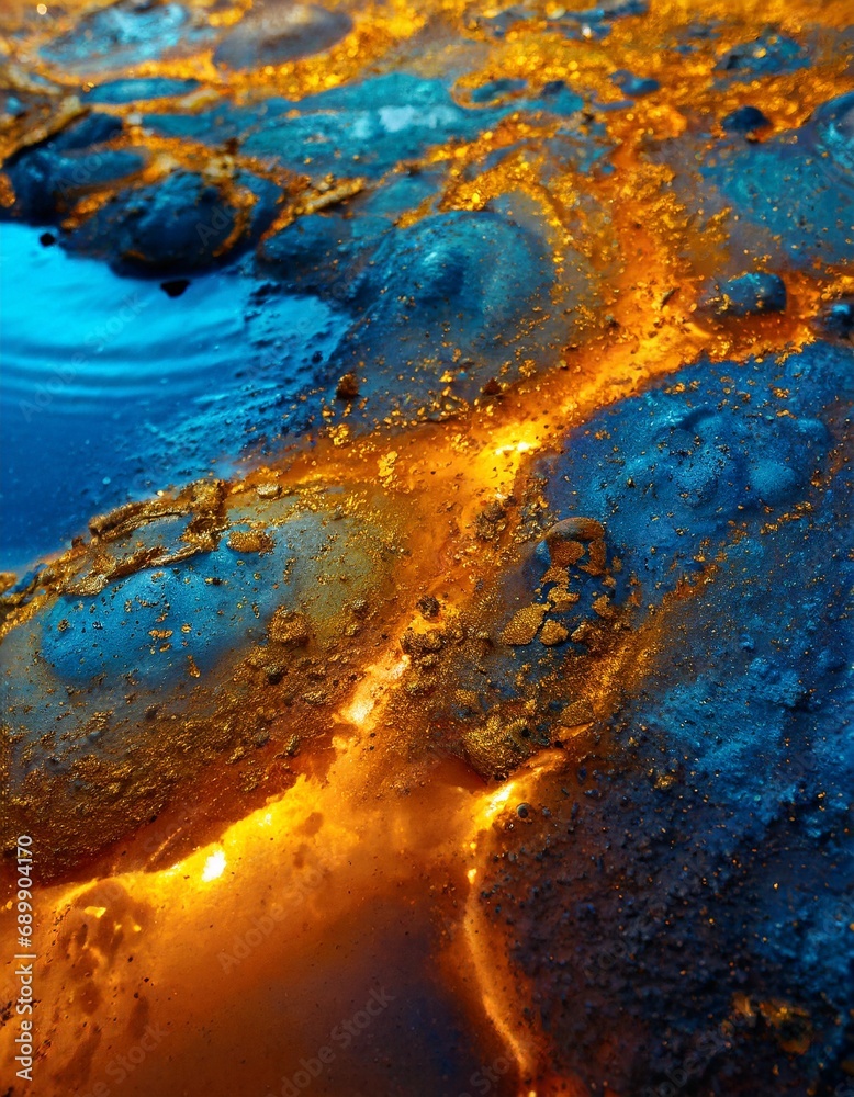 Textura de Magma artística, dinámica con oro líquido, contraste visual ...