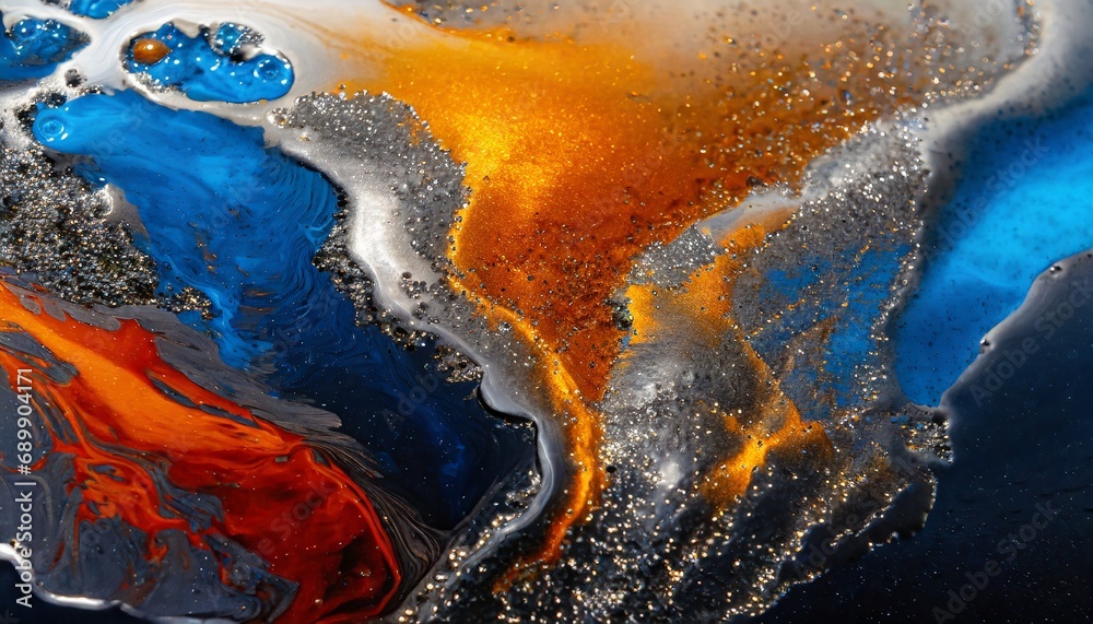 Foto de Stock Textura de Magma artística, dinámica con oro líquido ...