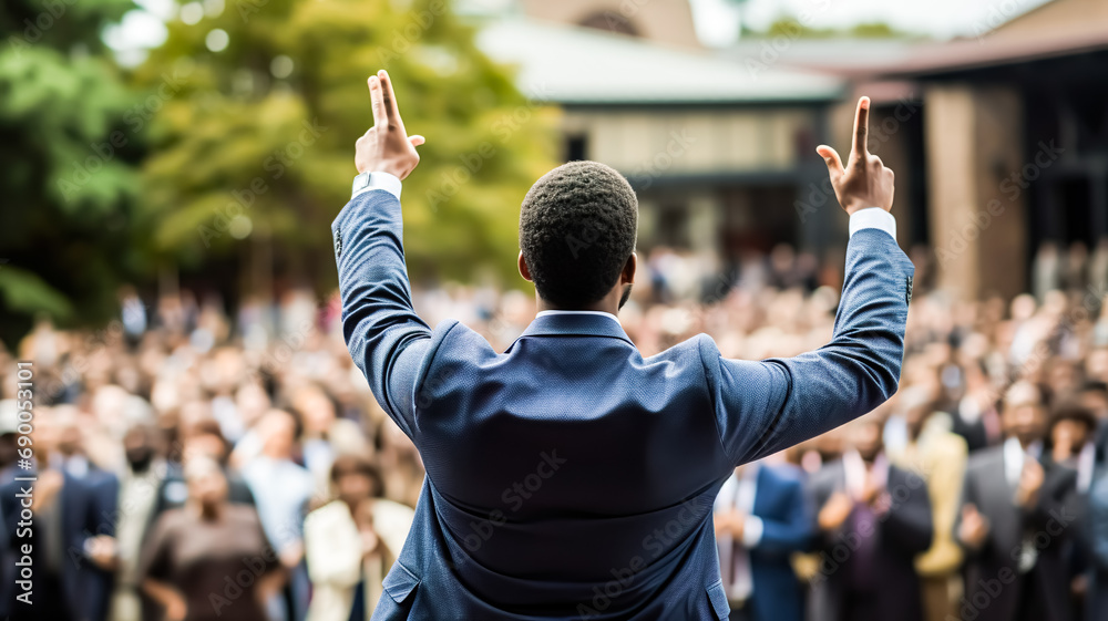 Leadership and power of conversation concepts with leader person ...