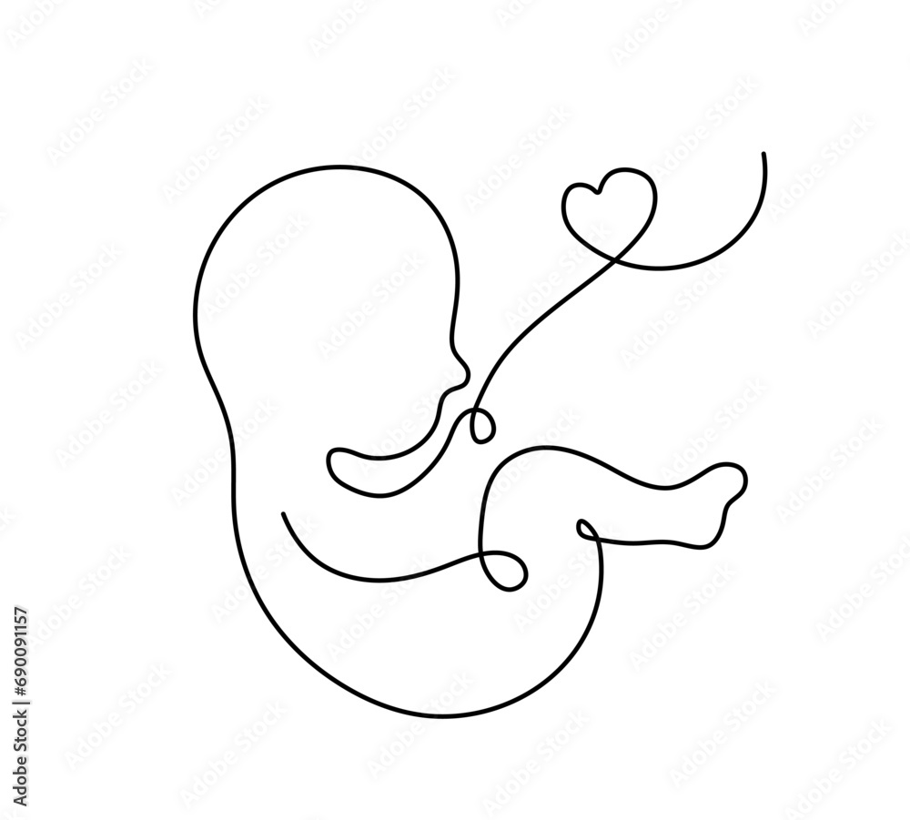 Image vectorielle Stock Vector isolated baby fetus embryo with an ...
