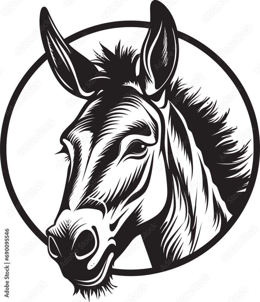 Equine Emblem: Donkey Logo Design Hoofed Honor: Donkey Iconic Emblem ...