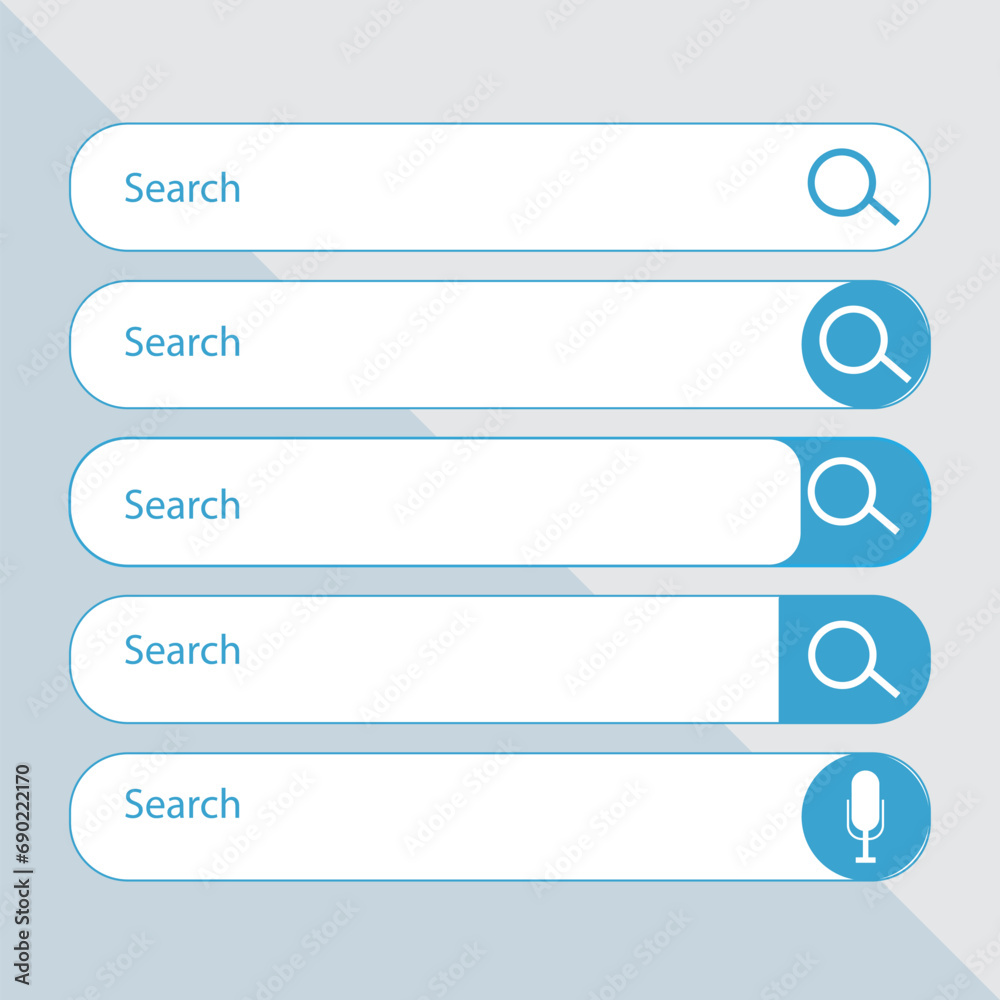 Various search bar templates. For Internet browser engine with search ...