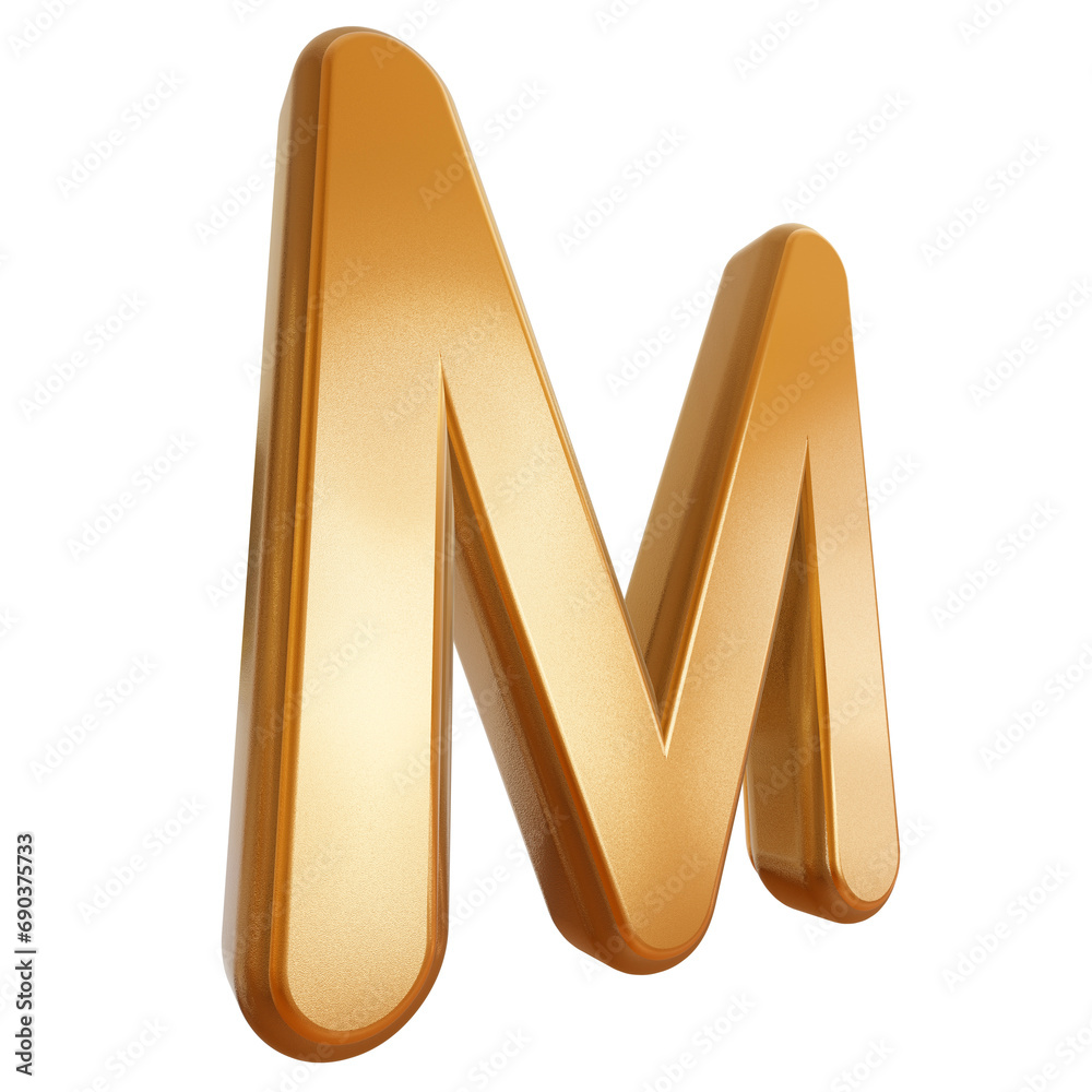 Letra M dourada com fundo transparente. Stock Illustration | Adobe Stock