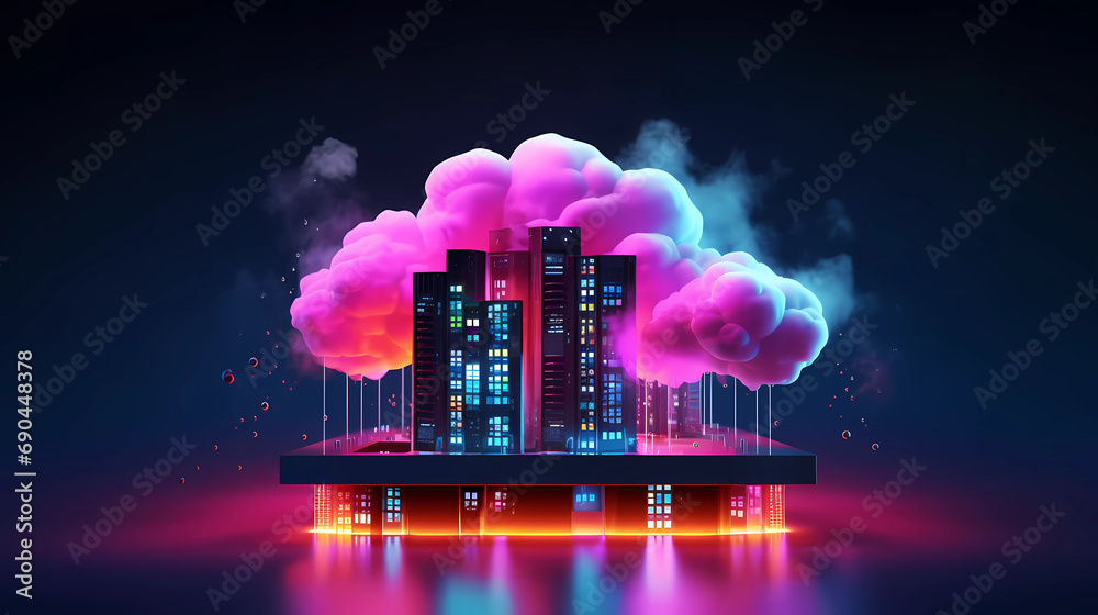 Cloud Computing Creative Illustration. Specially designed for ads ...