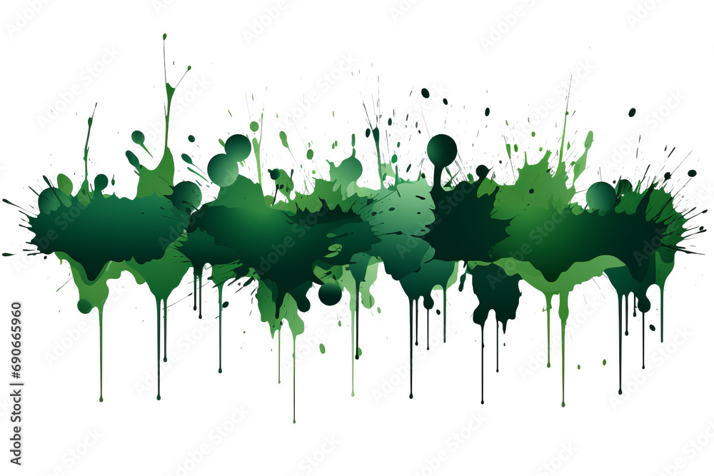Green paint splatter, splash, drips, simple minimal, flat vector ...