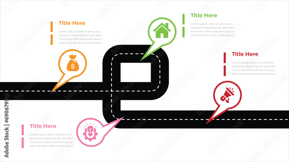 Stock-Vektorgrafik „Infographic template for business. Roadmap chart ...