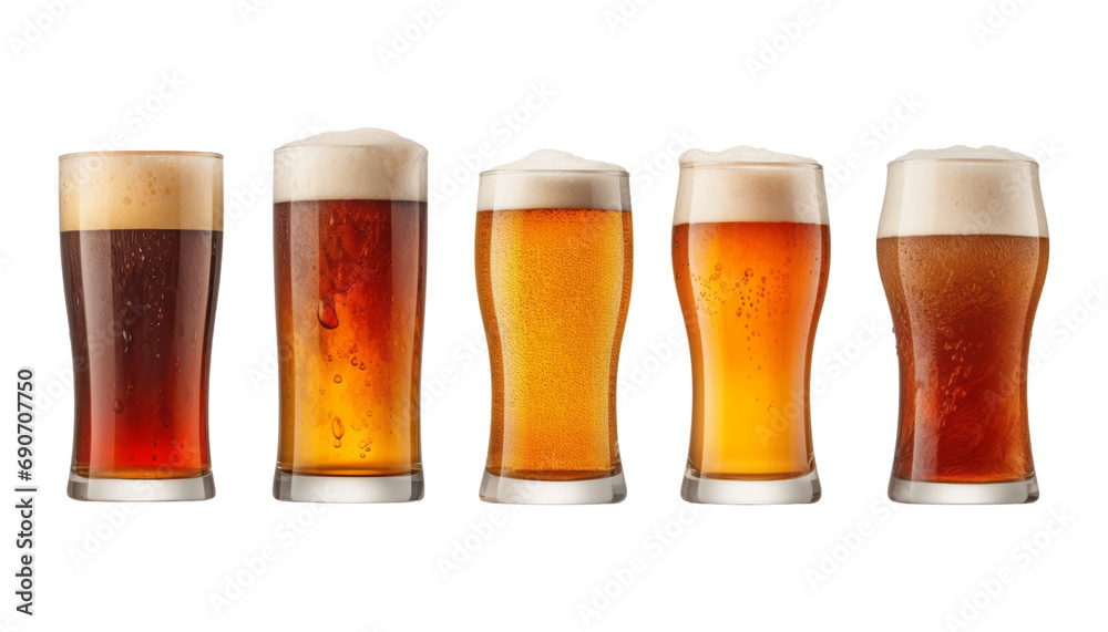 glass of beer isolated on transparent background cutout Stock ...