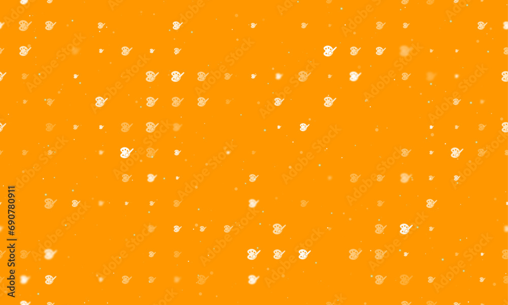 Seamless background pattern of evenly spaced white palette symbols of ...