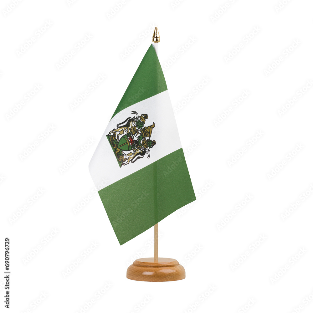 Rhodesia Flag, small wooden rhodesian table flag, isolated, alpha ...