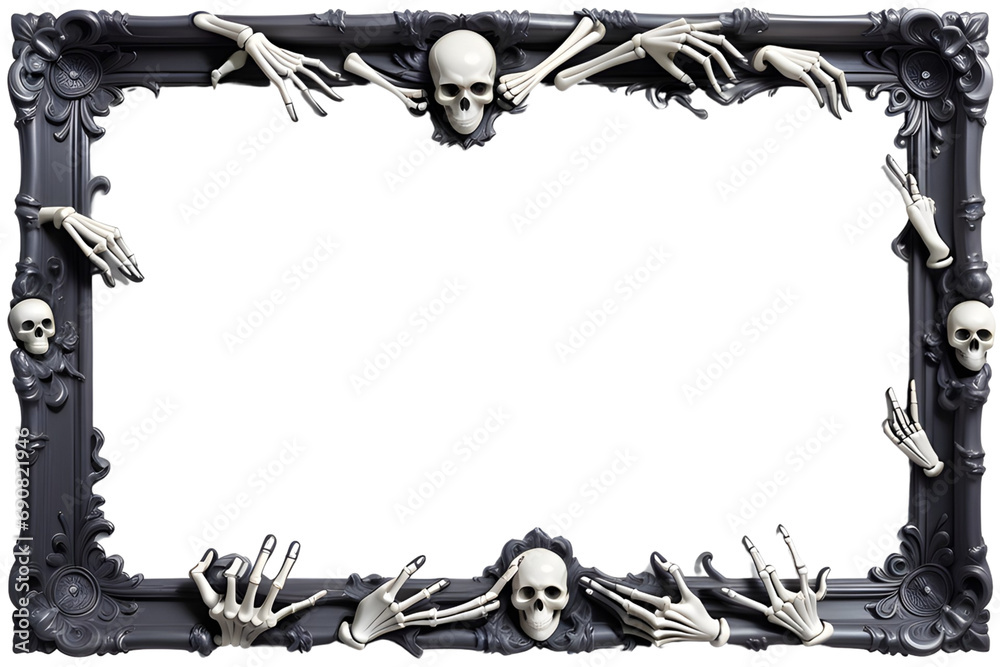 Skull 3D border frame PNG transparent background Stock Illustration ...