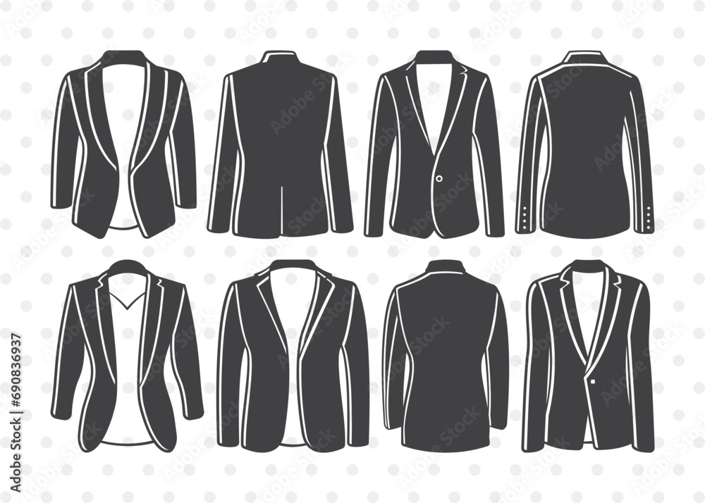 Vector de Stock Classic Blazer Clipart, Blazer Svg, Suit Svg, Business ...