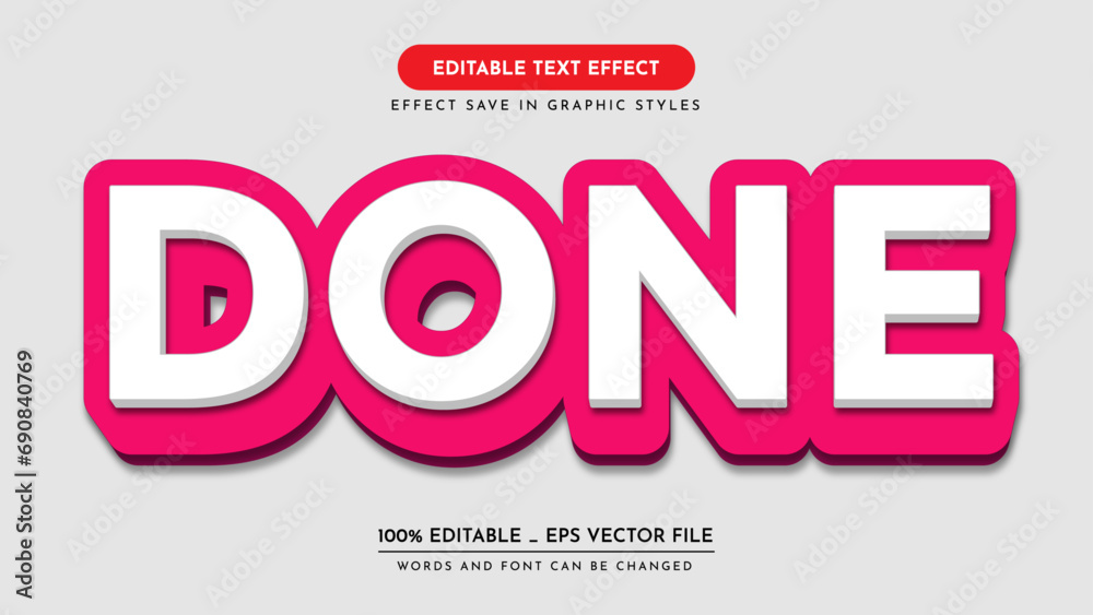 Stock-Vektorgrafik „ editable 3d text effect style. done text effect ...