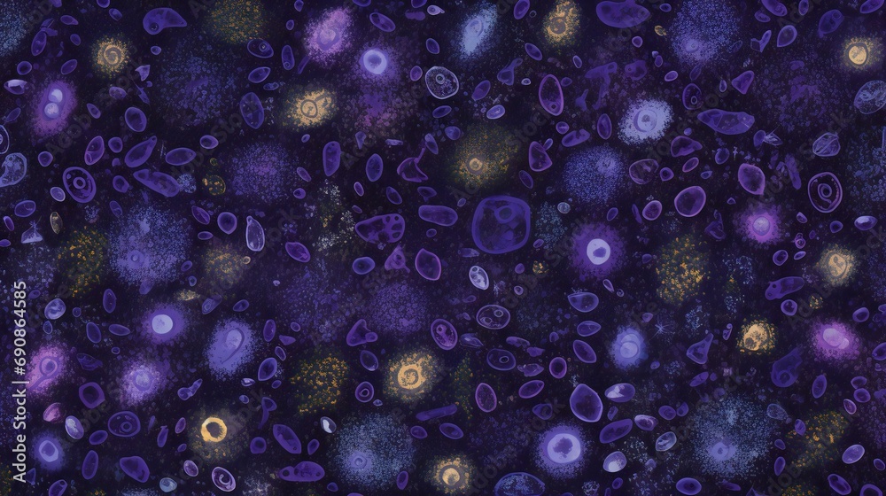 Microscopic view of cells and tissue in histology, representing medical ...