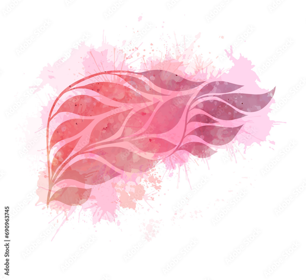 Vector watercolor human healthy liver from leaves isolated from ...