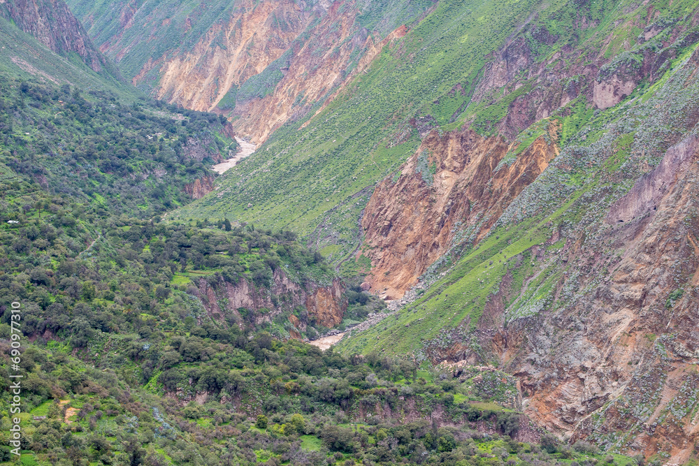 Spectacular and amazing beautiful panorama of the Andes Mountains in ...
