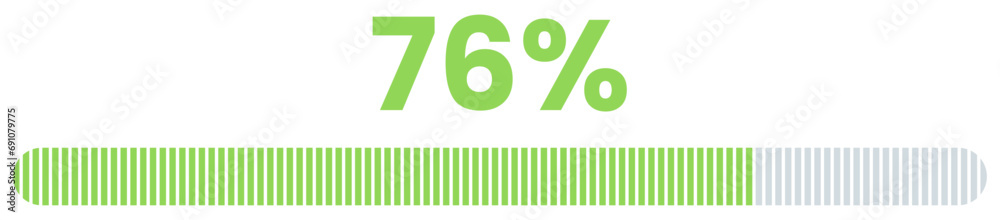 76% Loading. 76% progress bar Infographics vector, 76 Percentage ready ...