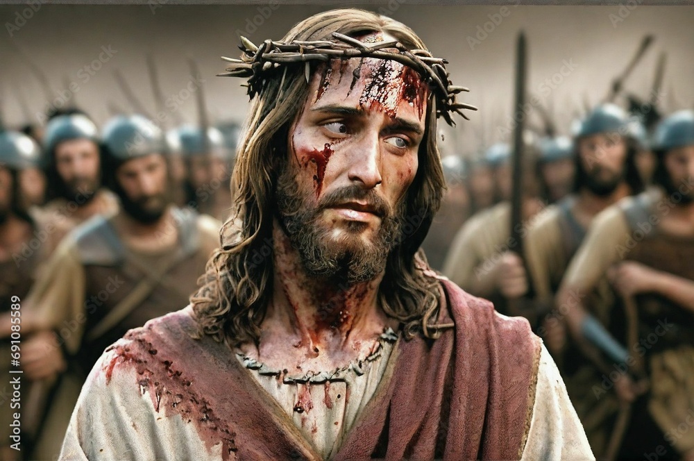 Jesus Christ at his Calvary, Holy Week, Good Friday, crucifixion Stock ...