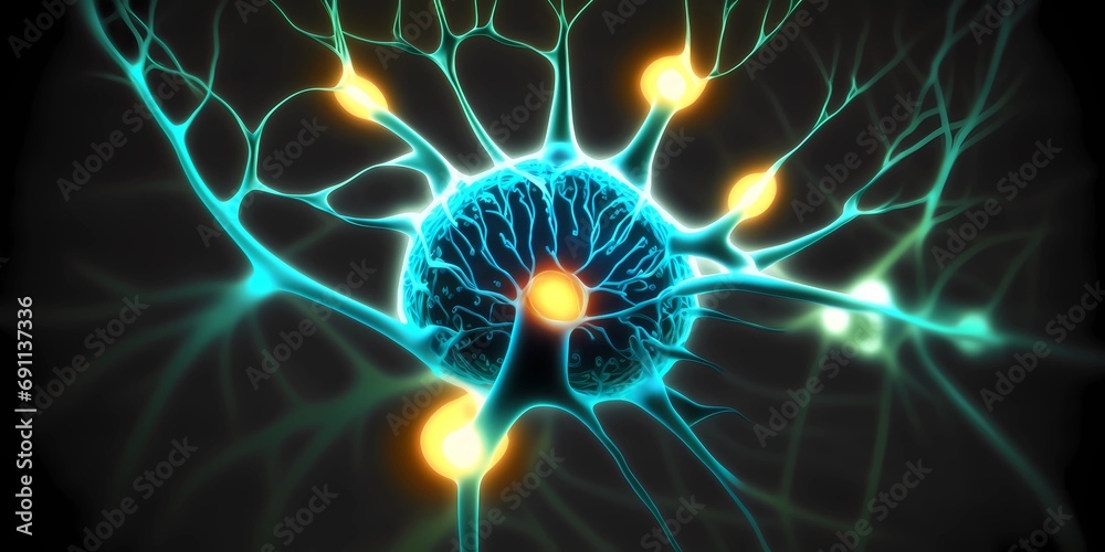 Neural Connections Of The Nervous System And Electrical Charges In The ...