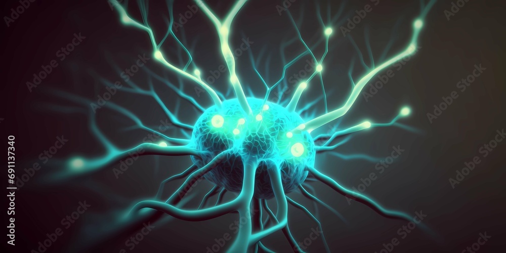 Neural Connections Of The Nervous System And Electrical Charges In The ...