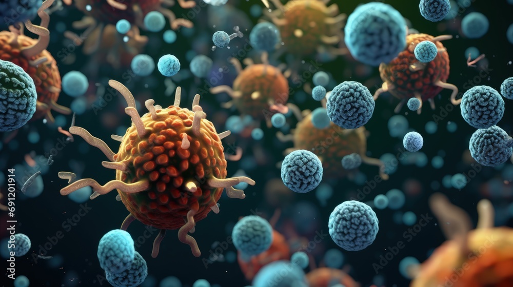 Bacteria, microscopic unicellular organisms, microorganism, under ...