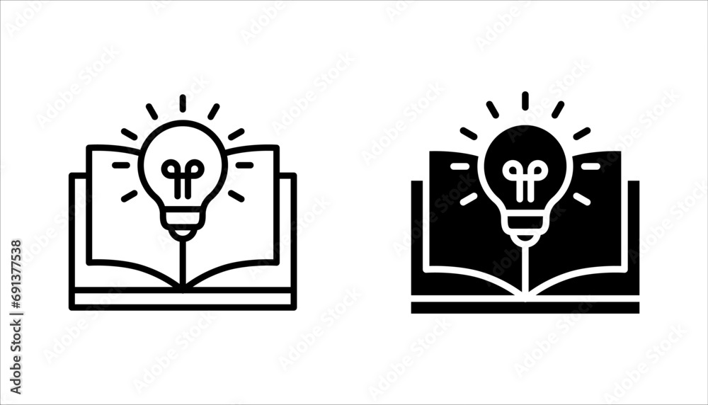 open book with lightbulb, concept new knowledge, understanding wisdom in study, creative idea ...