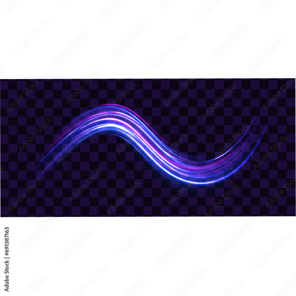 Vector de Stock Neon line as speed or arc, turn, twist, bend in light ...