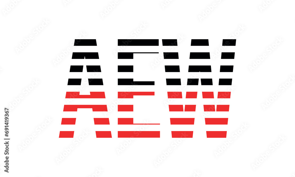 AEW three initial letter iconic line negative space minimal logo design ...