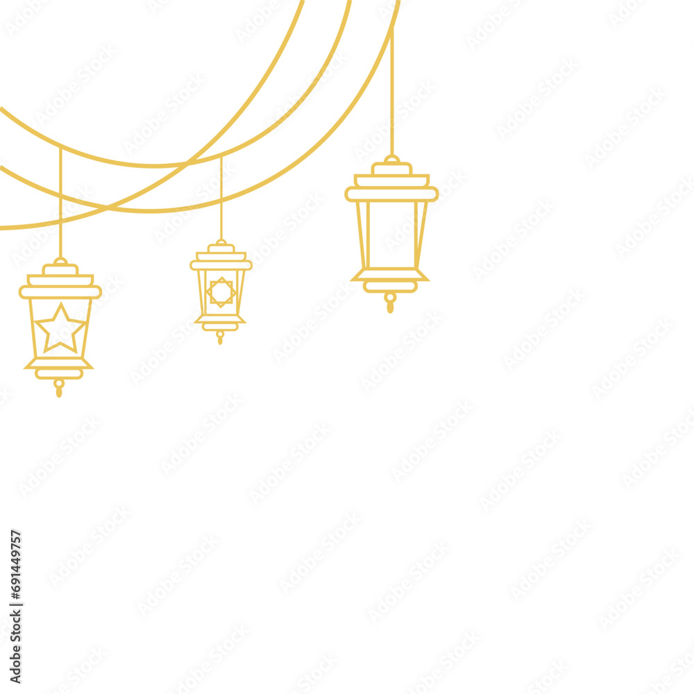 Islamic Lantern Corner Stock Vector | Adobe Stock