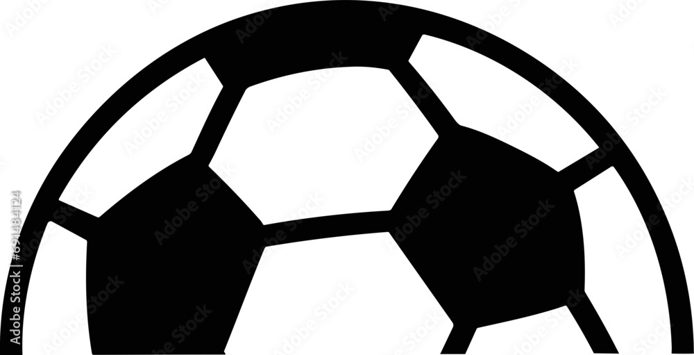 Half soccer ball svg Stock Vector | Adobe Stock