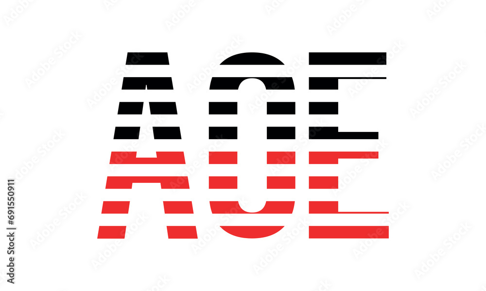 AOE three initial letter iconic line negative space minimal logo design ...