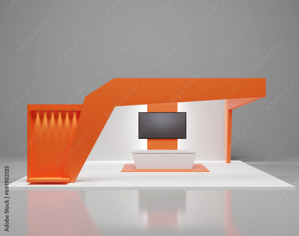 Modern design store booth. Exhibition stand for mockup and corporate ...