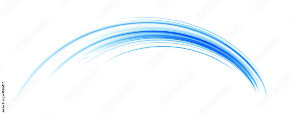 Wavy transparent curved lines in the form of the movement of sound ...